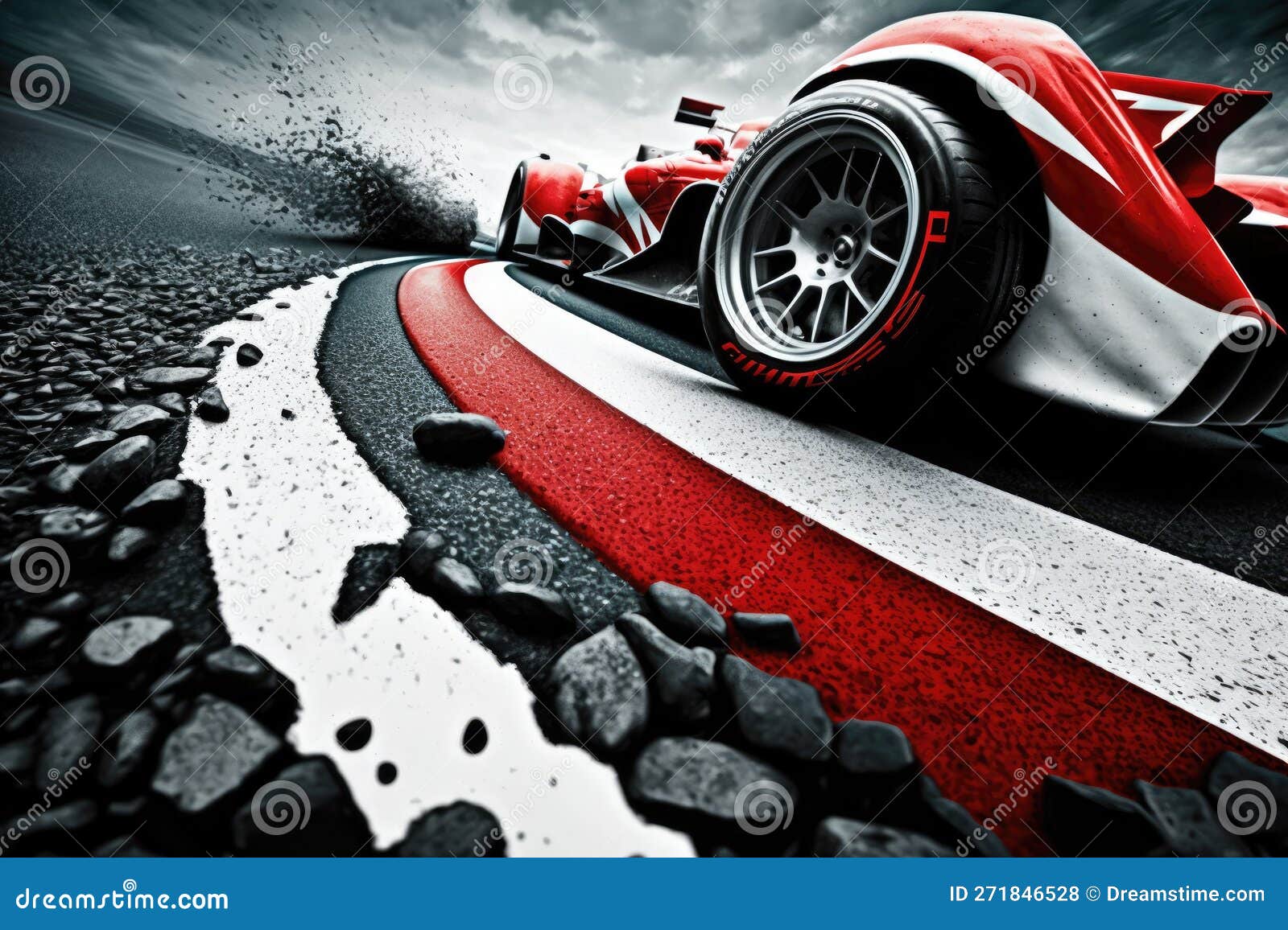 Asphalt and Curb for a Car Racing Stock Illustration - Illustration of ...