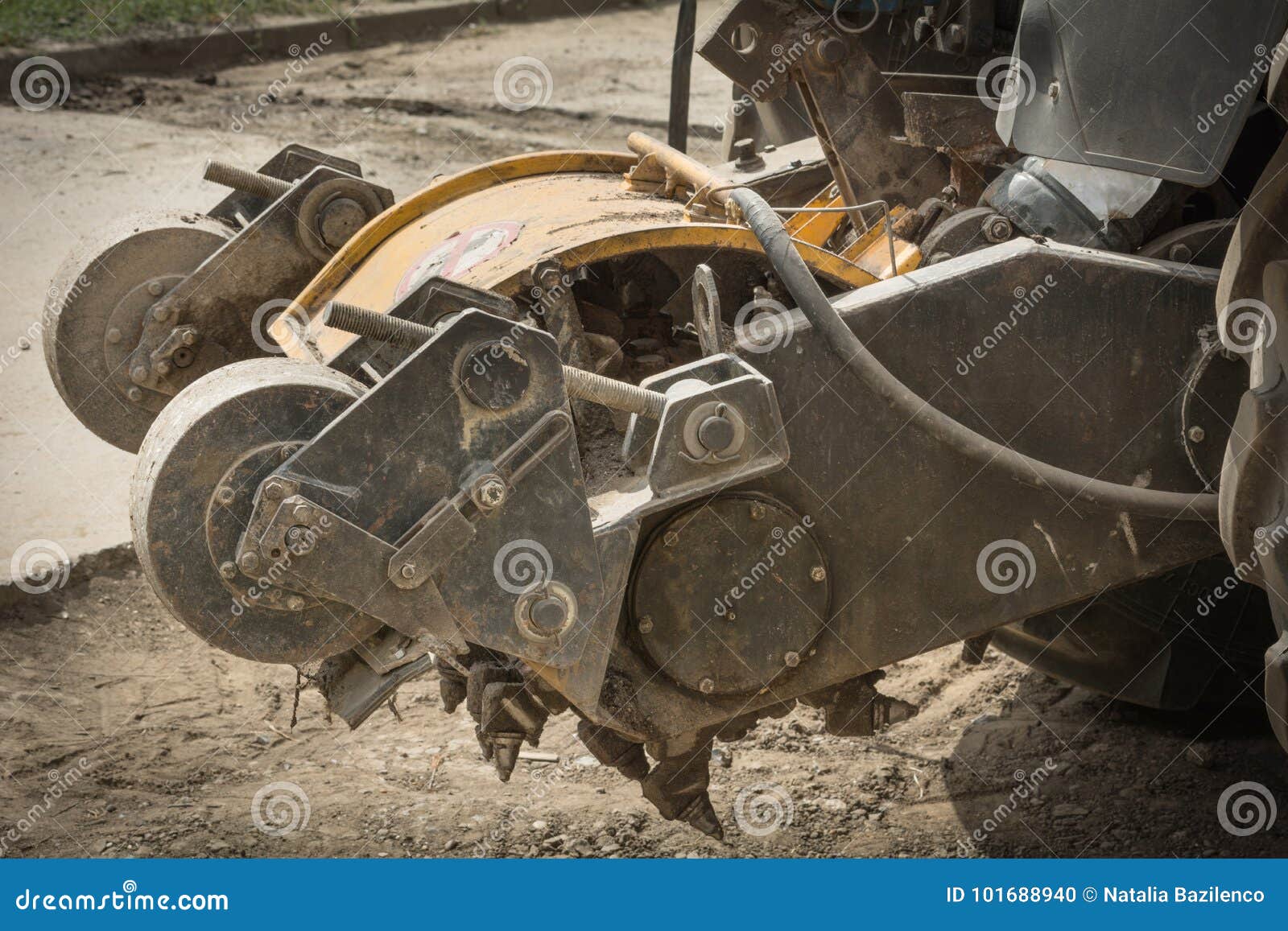 Asphalt cutting machine stock photo. Image of equipment - 101688940