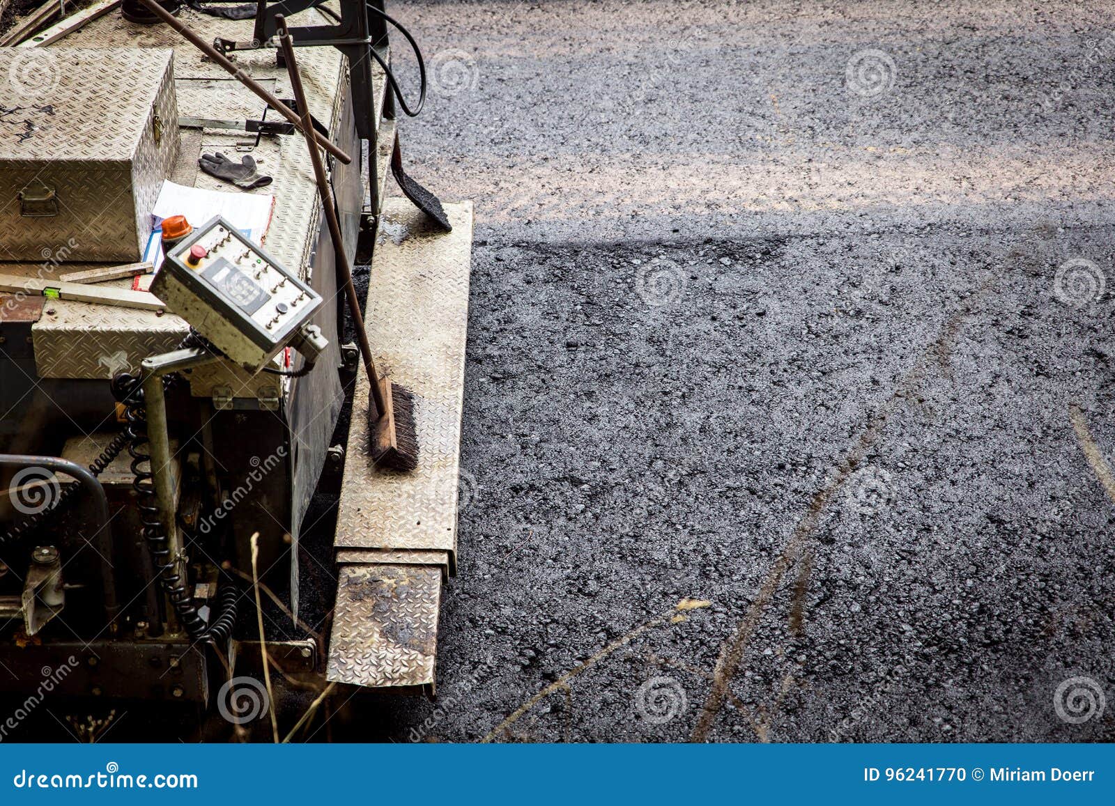Asphalt Finisher, Paver Constructing a Asphalt Road Stock Photo - Image ...