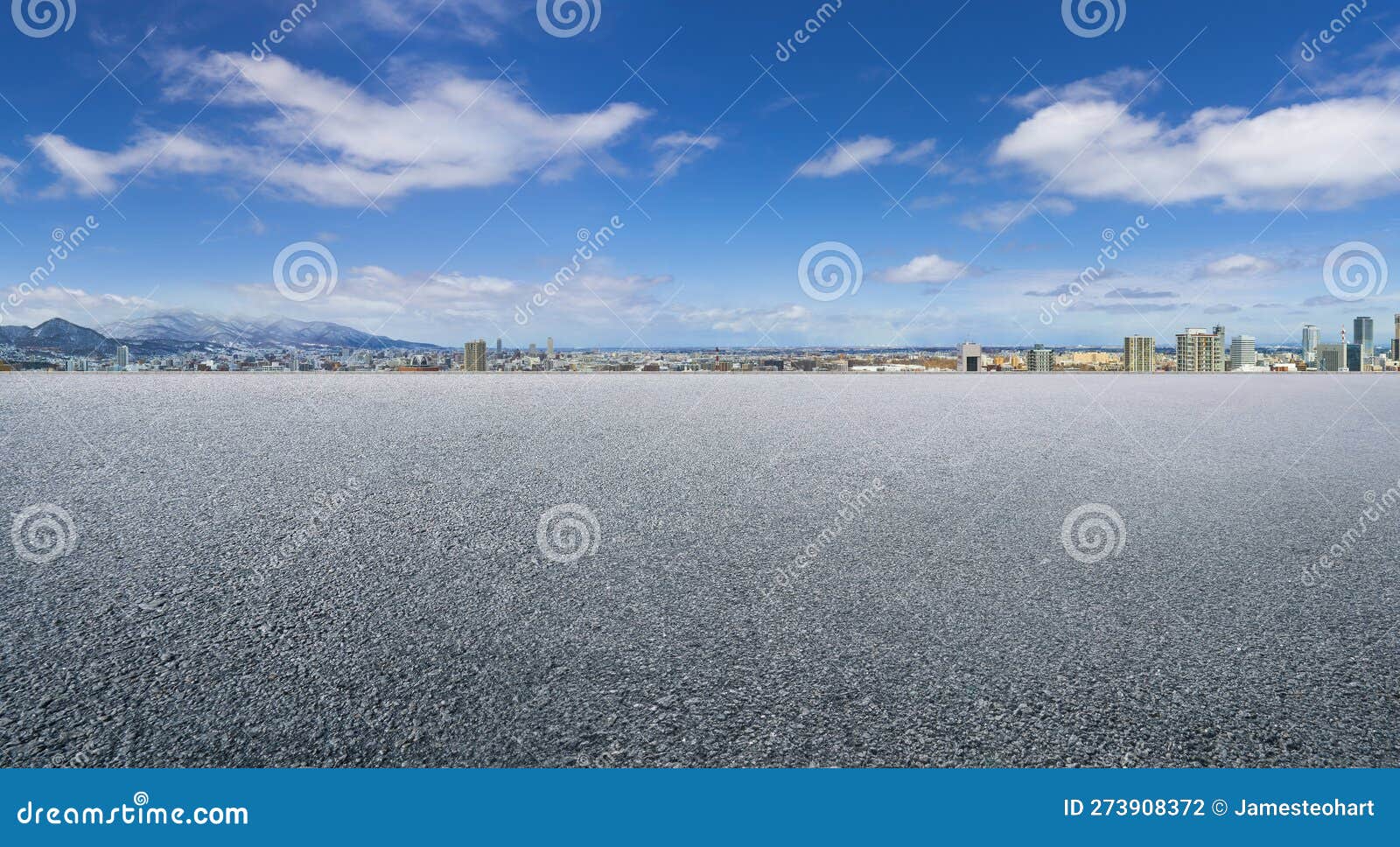 Asphalt Floor With Faraway Cityscape Background Stock Photography ...