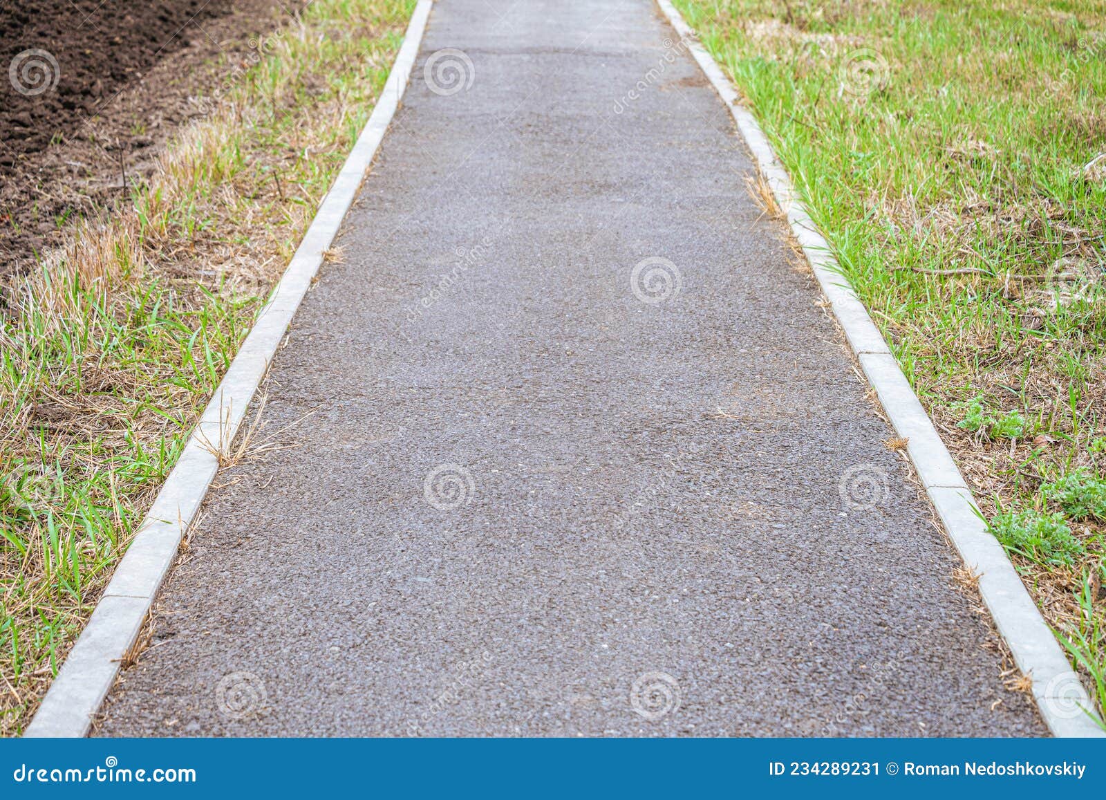 Asphalt Footpath in Countryside. Limited Depth of Field Stock Image ...
