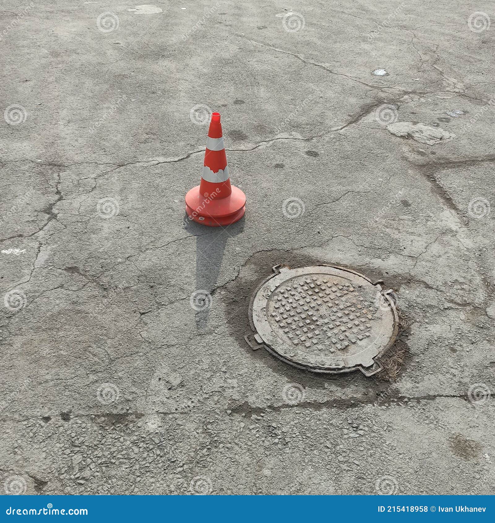 Asphalt with Hatch and Road Hood Stock Photo - Image of hood, asphalt ...