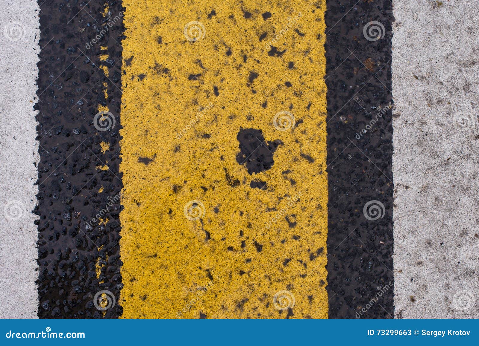Asphalt Highway Texture with Cracked White and Yellow Stripe Stock ...
