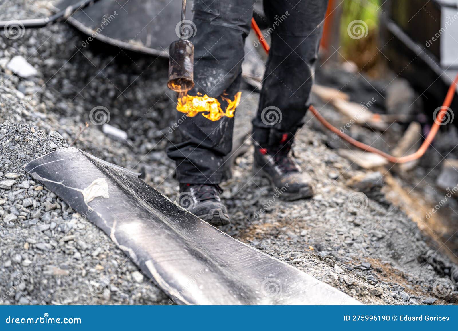 Asphalt Insulation of Buildings. Waterproofing, Application of Help To ...