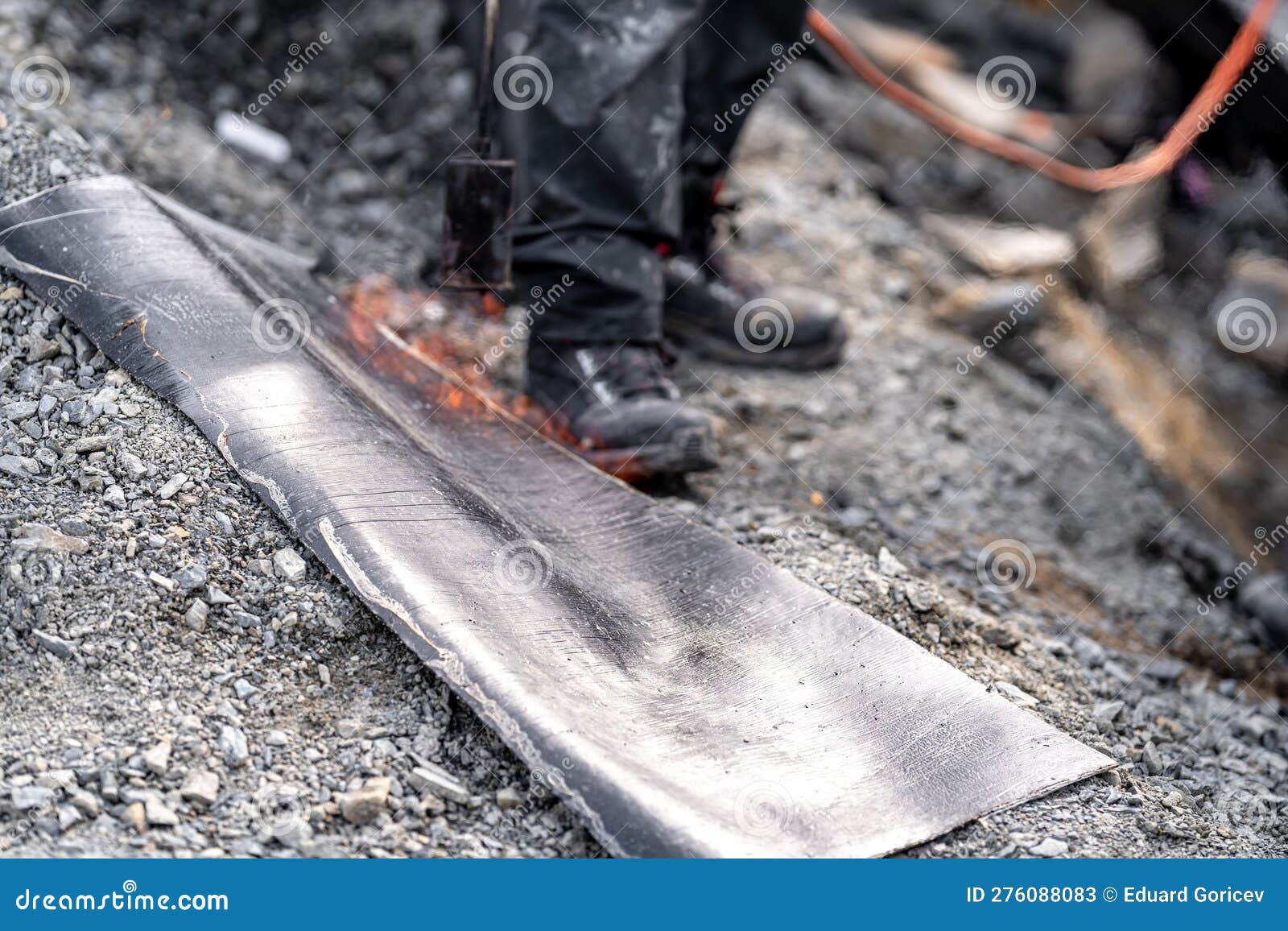 Asphalt Insulation of Buildings. Waterproofing, Application of Help To ...