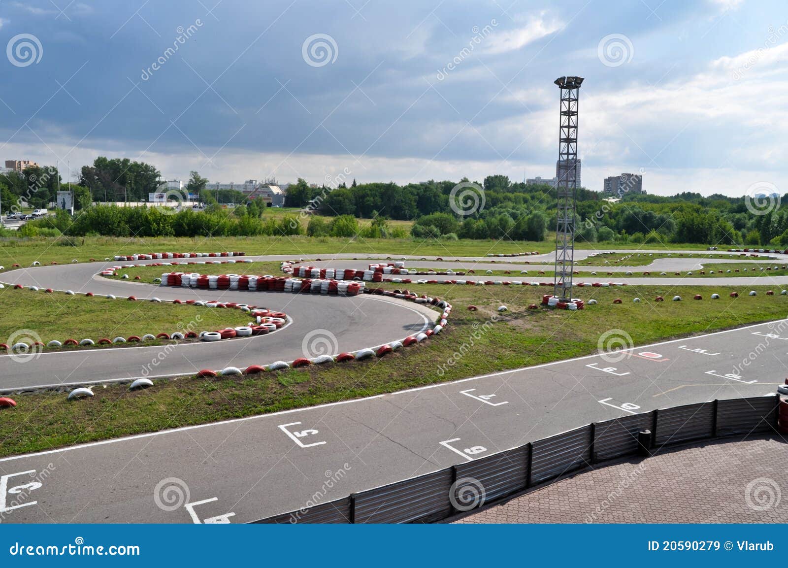 Asphalt karting track stock image. Image of pole, recreation - 20590279
