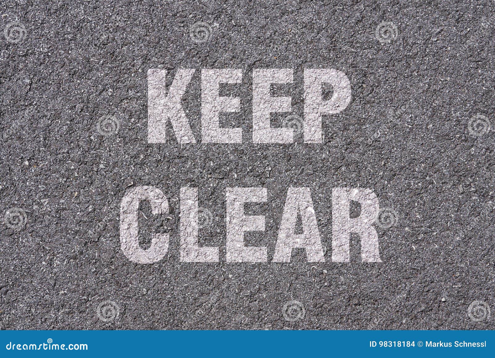 Asphalt - Keep clear stock photo. Image of lettering - 98318184