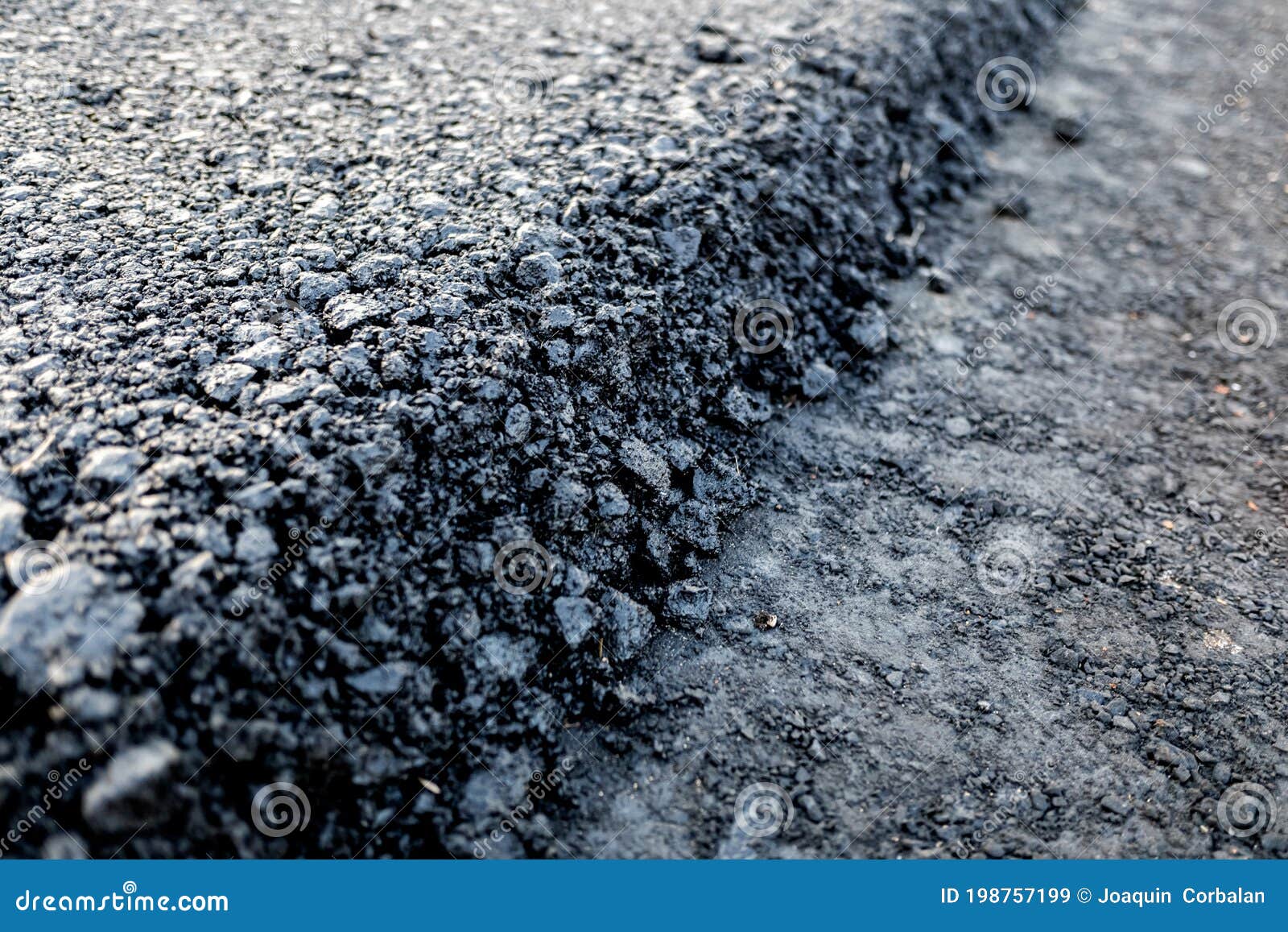 Asphalt Layer Just Spread on a New Road, Detail Stock Image - Image of ...