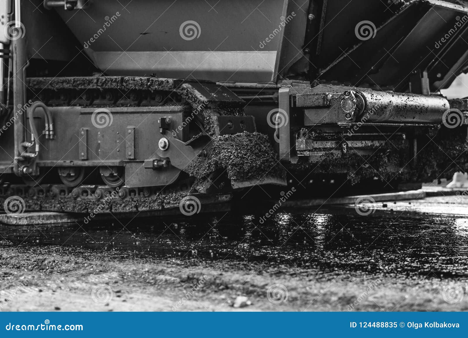 Asphalt laying machines stock image. Image of jobs, industrial - 124488835