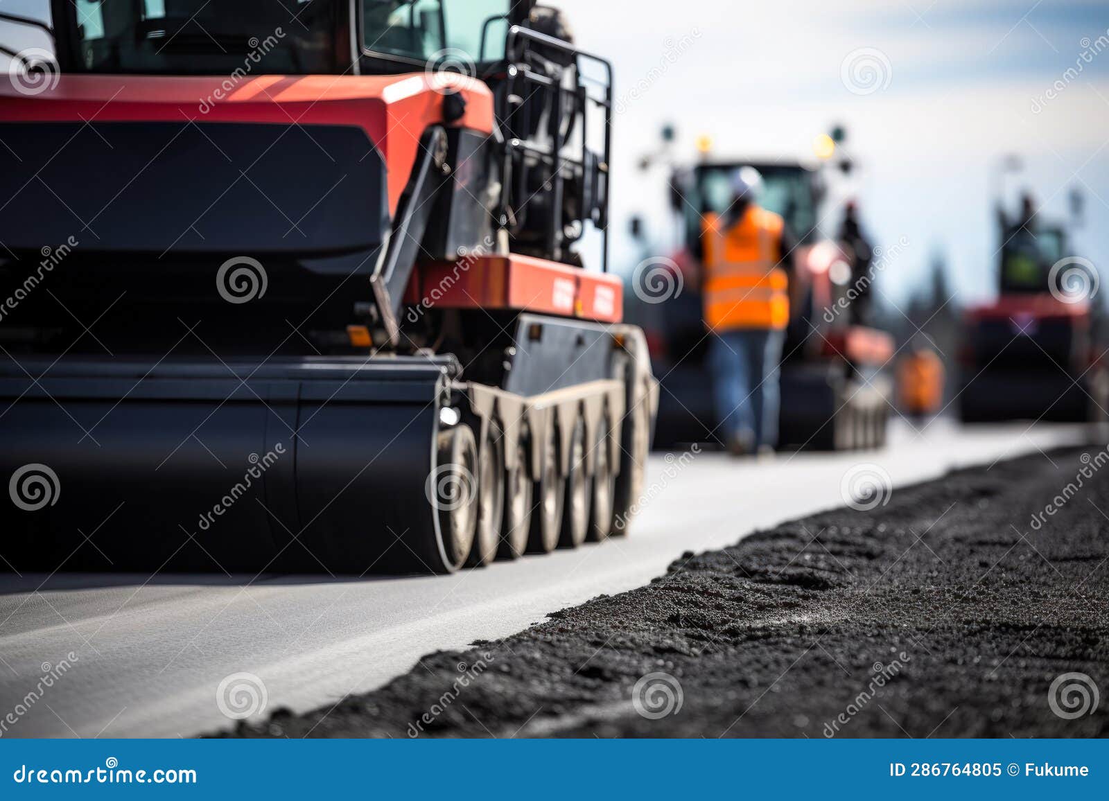 Asphalt Laying, Road Repair Roller Generative Ai Stock Illustration ...