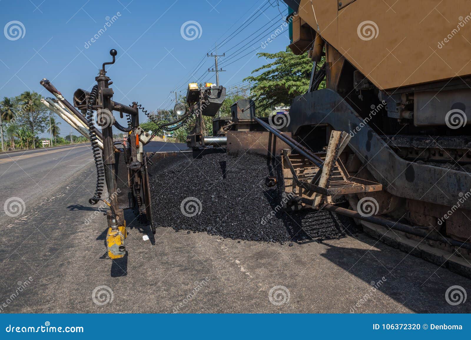 An asphalt machine stock photo. Image of highway, machinery - 106372320