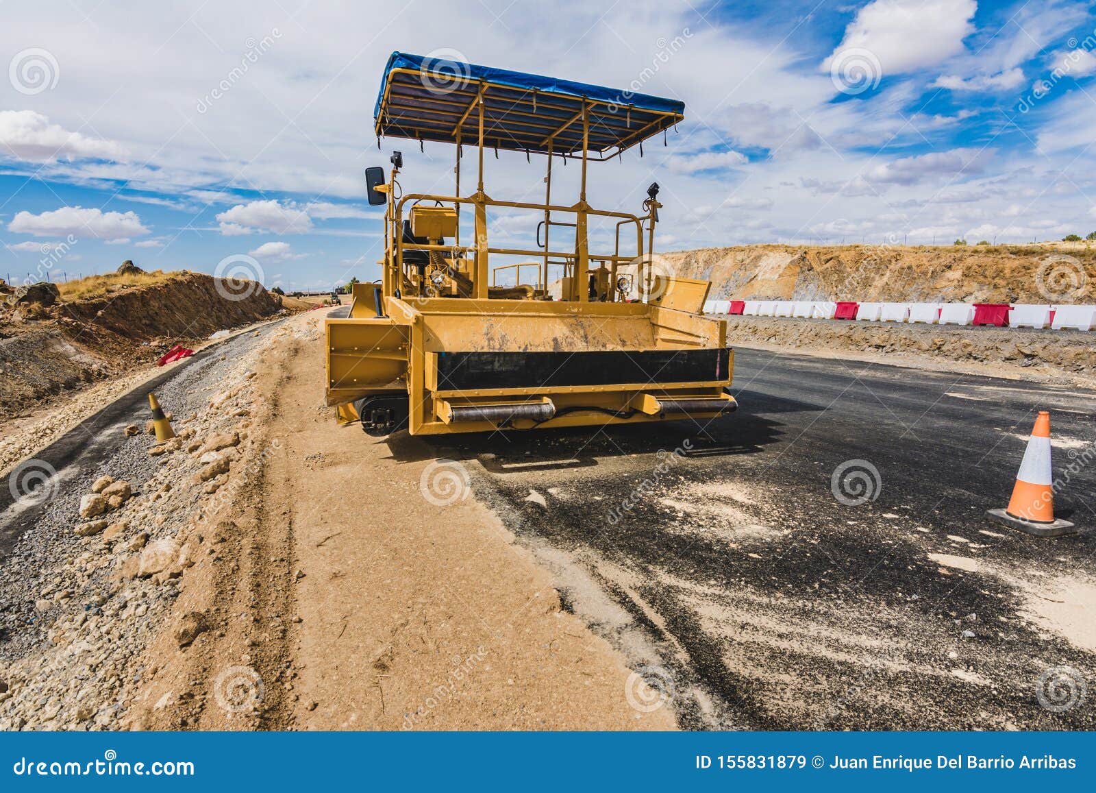 Asphalt Machine in the Construction of a Road Stock Image - Image of ...