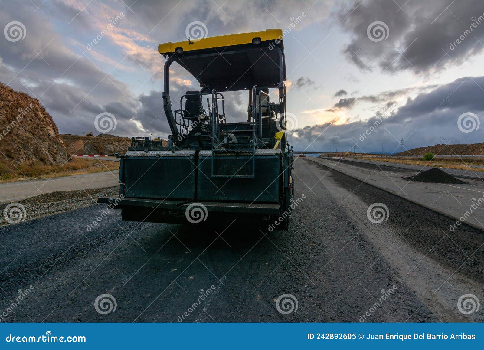 Asphalt Machine at the Construction Site of a Road Stock Image - Image ...