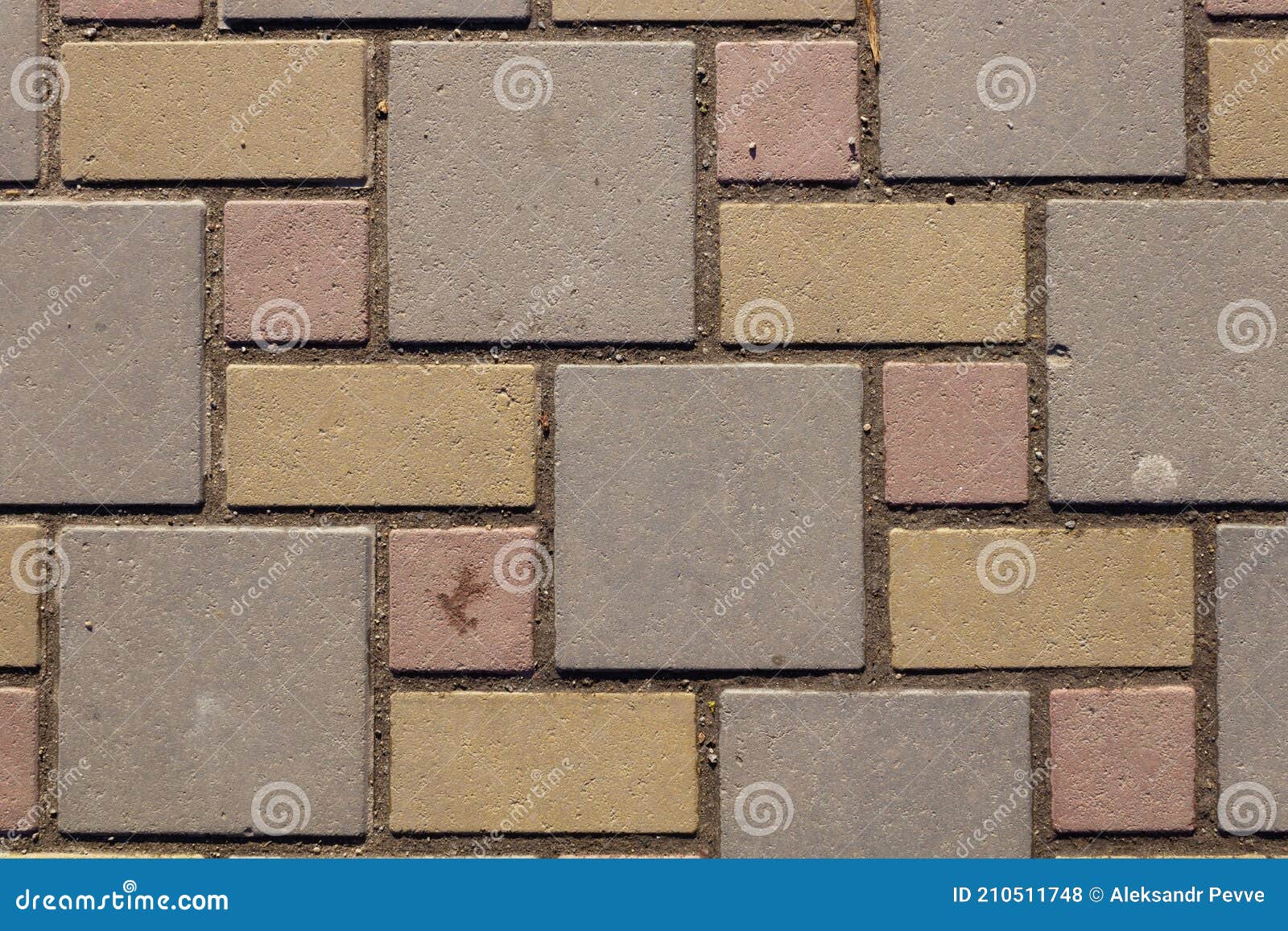 Asphalt Masonry with a Symmetrical Pattern in Three Colors Stock Photo ...