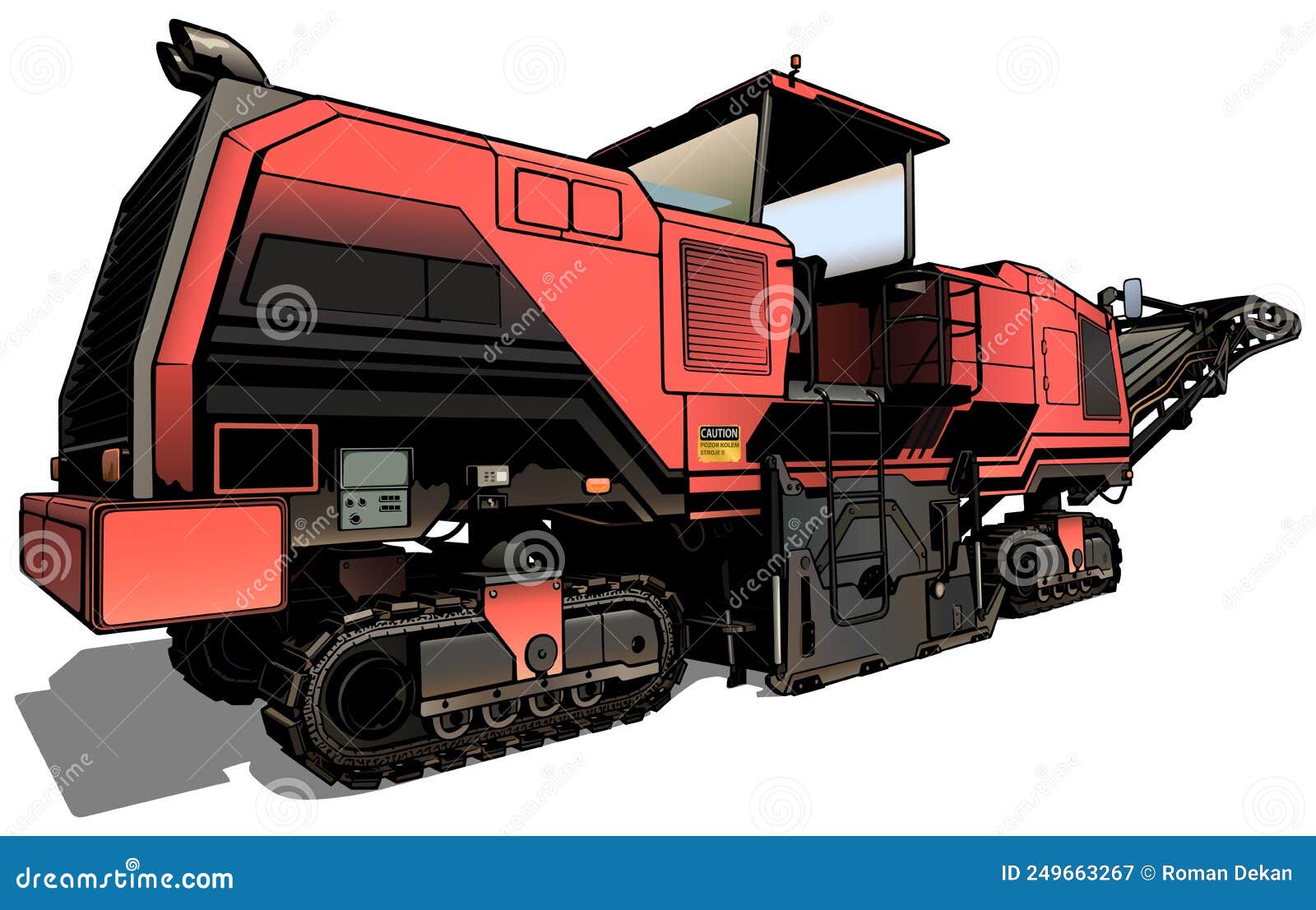 Asphalt Milling Machine stock vector. Illustration of industry - 249663267