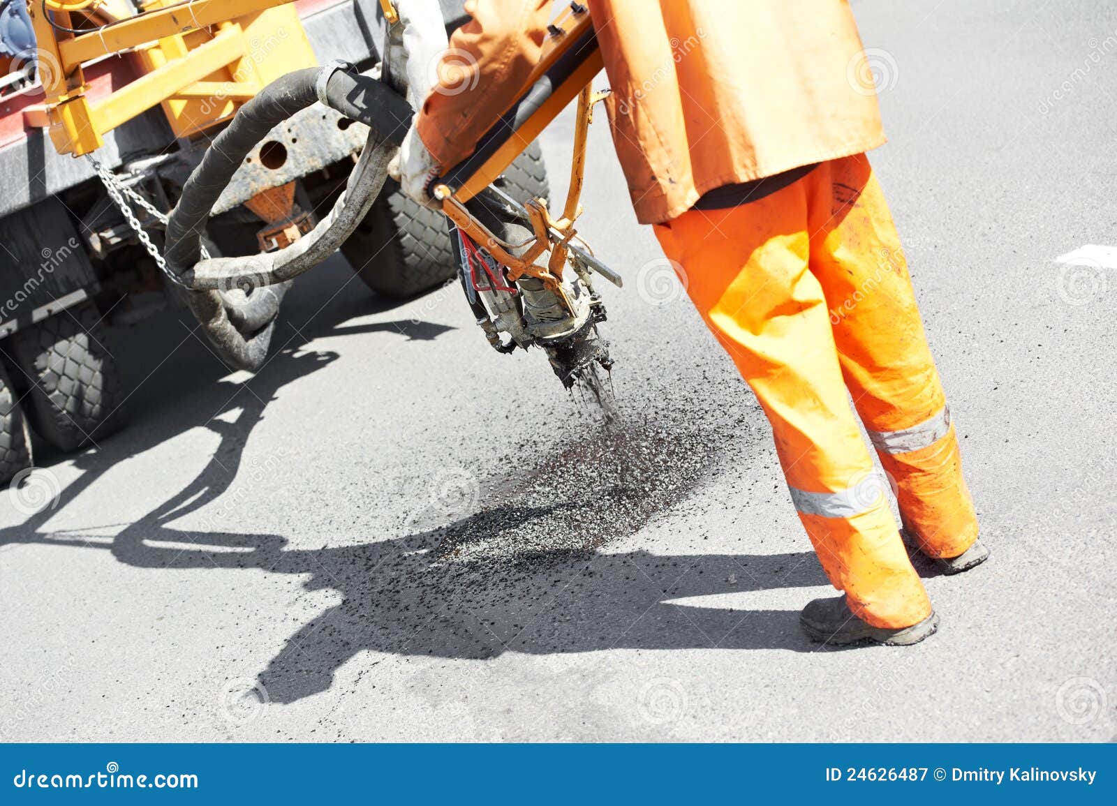 Asphalt patching roadworks stock image. Image of blacktopping - 24626487
