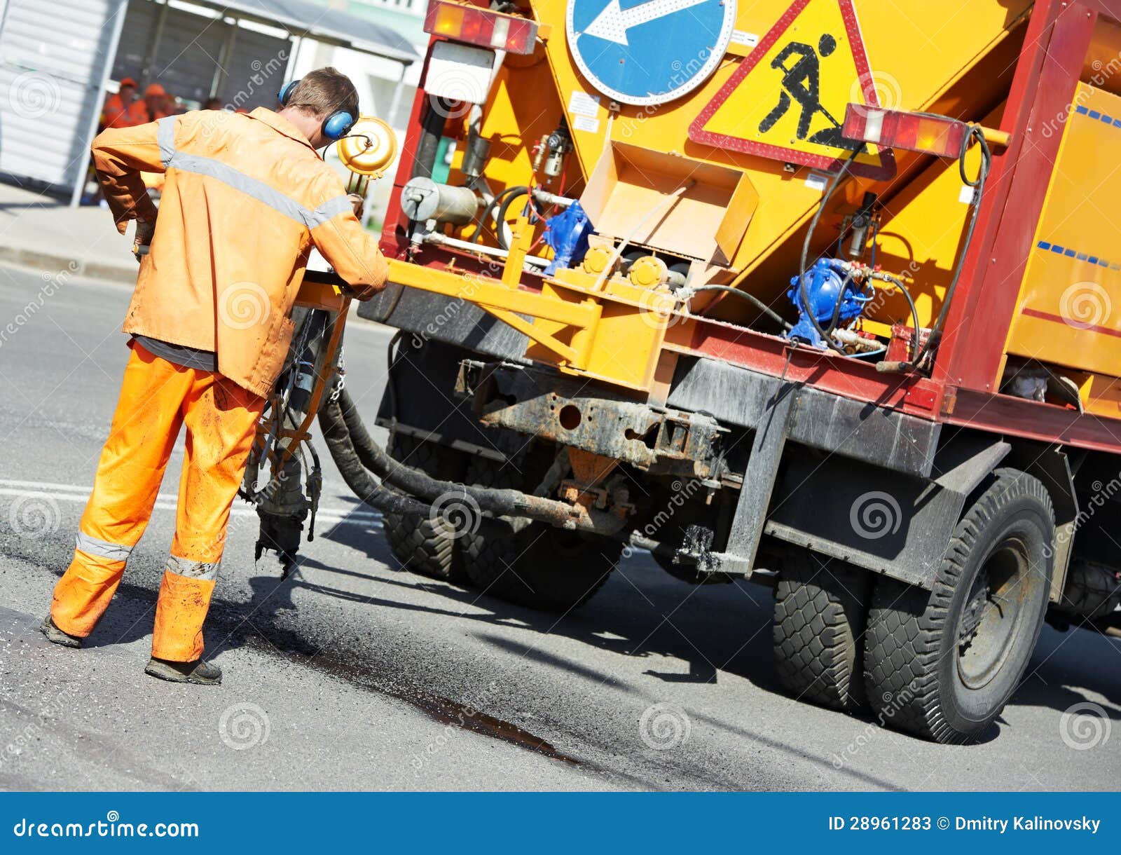 Asphalt patching roadworks stock image. Image of asphalt - 28961283