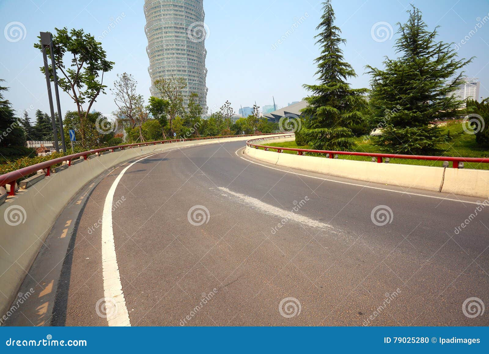 Asphalt Pavement Curve City Road Stock Photo - Image of pavement ...