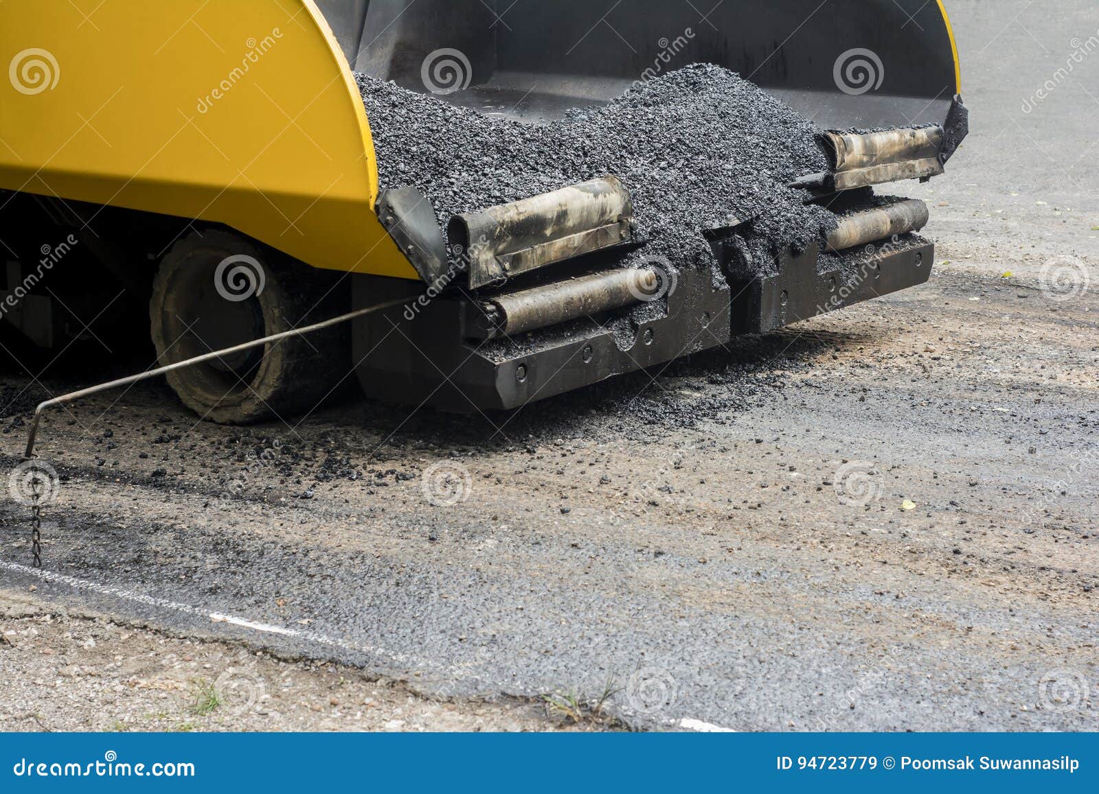 Asphalt Pavement Machinery Working. Stock Image - Image of equipment ...