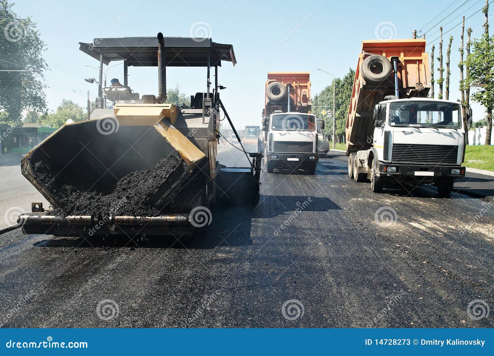 Asphalt pavement works stock image. Image of asphalting - 14728273