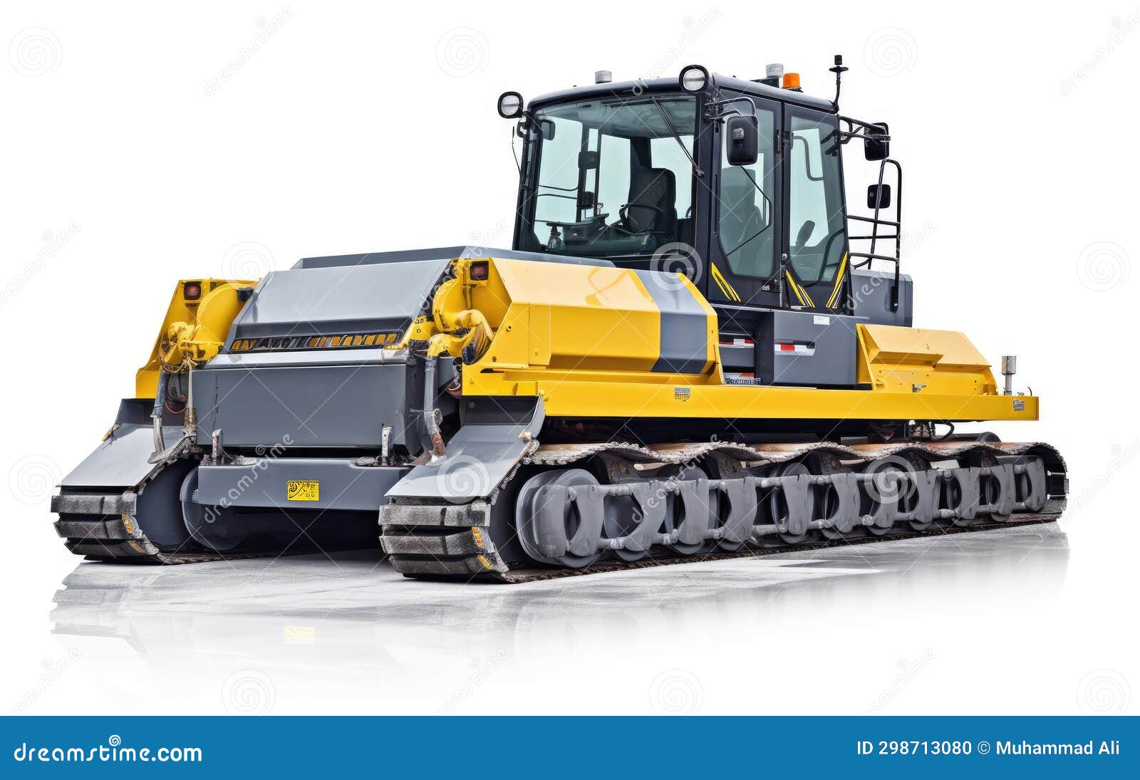 Asphalt Paver in Isolation on White Background Stock Photo - Image of ...