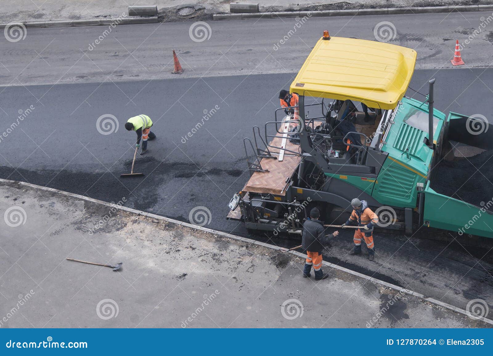Asphalt Paver Machine or Paver Finisher Editorial Stock Image - Image ...
