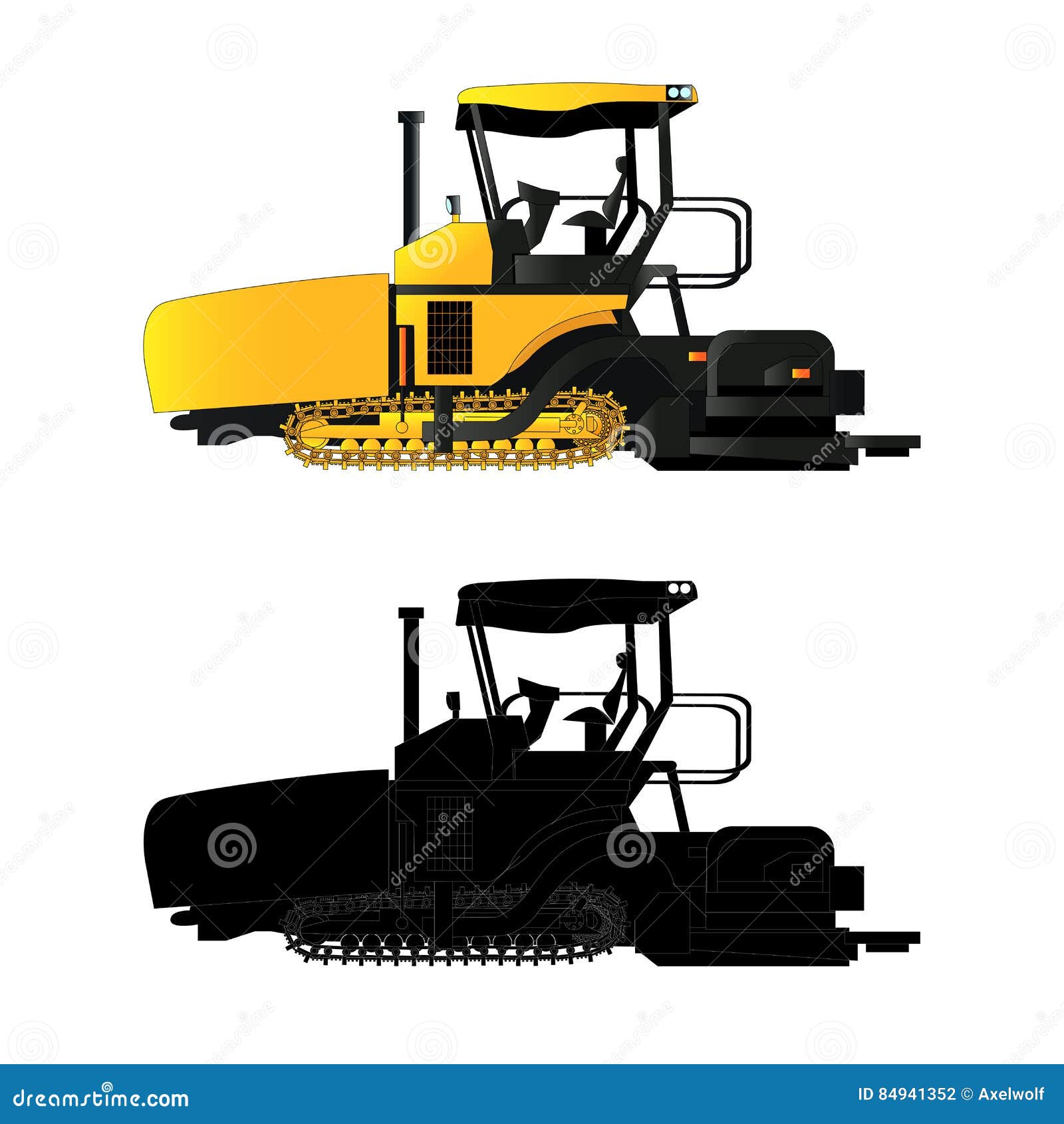 Asphalt Paver, Vector Illustration Stock Vector - Illustration of ...