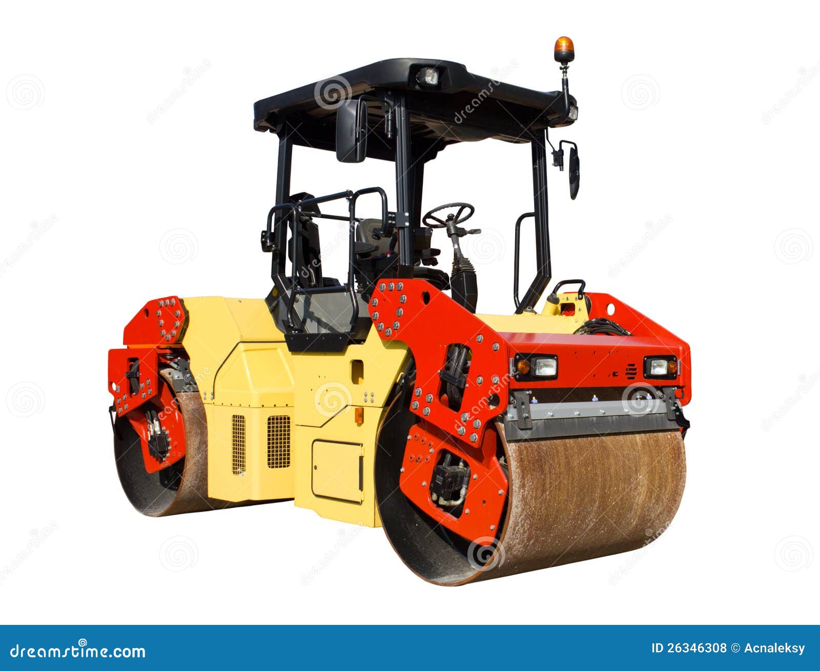 Asphalt Paving Machine. Worker Compacts Roadway. Repair Of Road Royalty ...