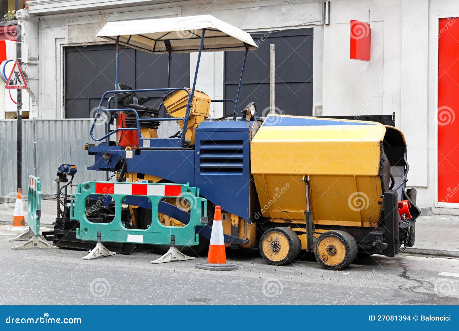 Asphalt paving machine stock photo. Image of machinery - 27081394