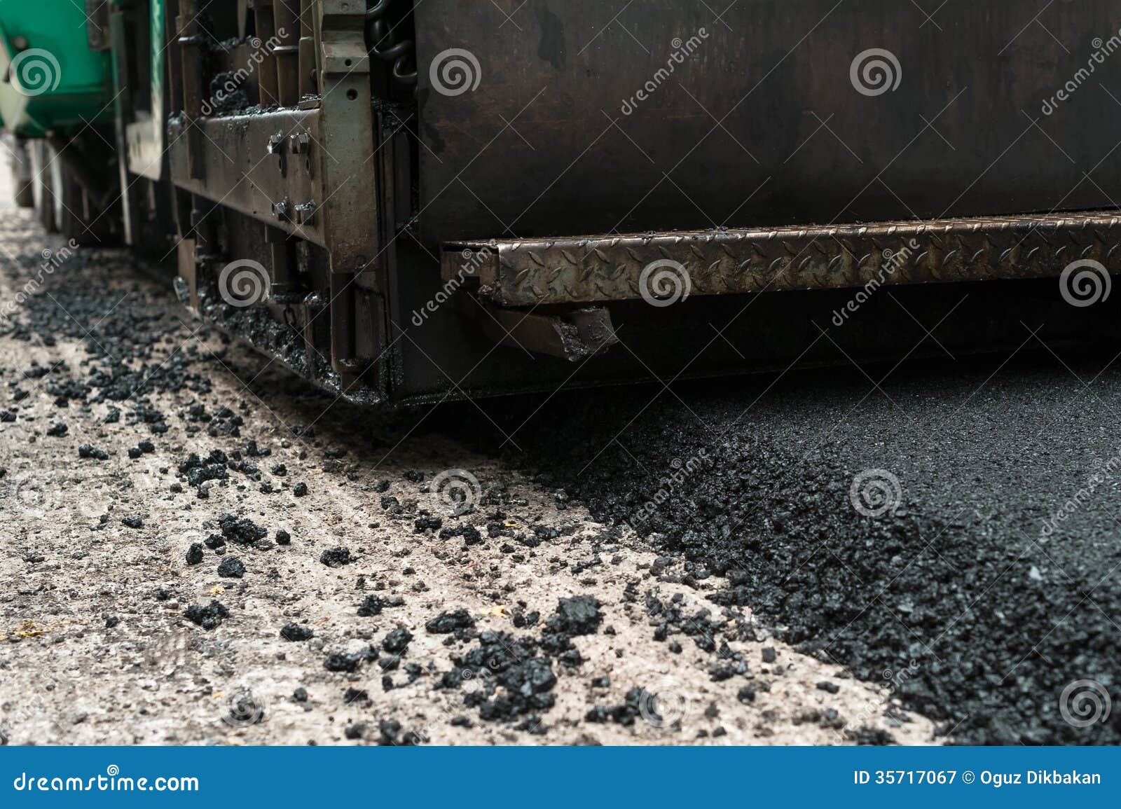 Asphalt Paving Machine Running on Road Work Stock Image - Image of ...
