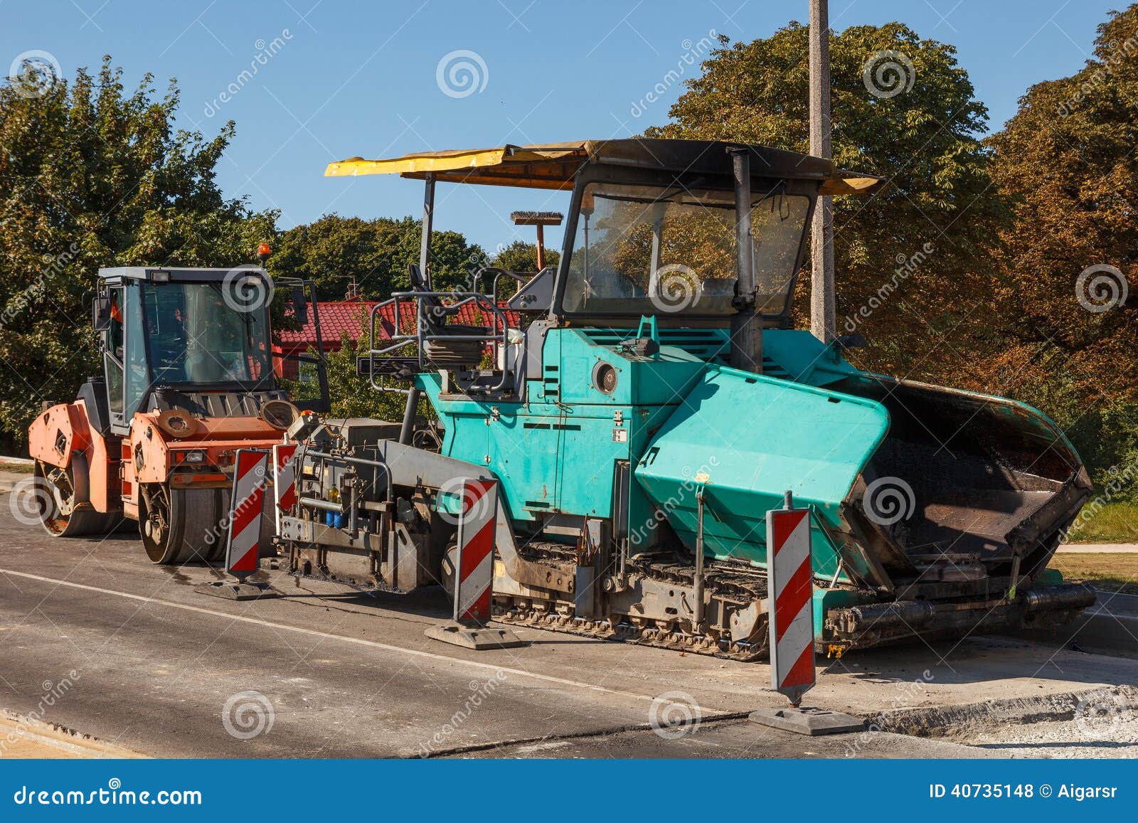 Asphalt paving machines stock photo. Image of pavement - 40735148