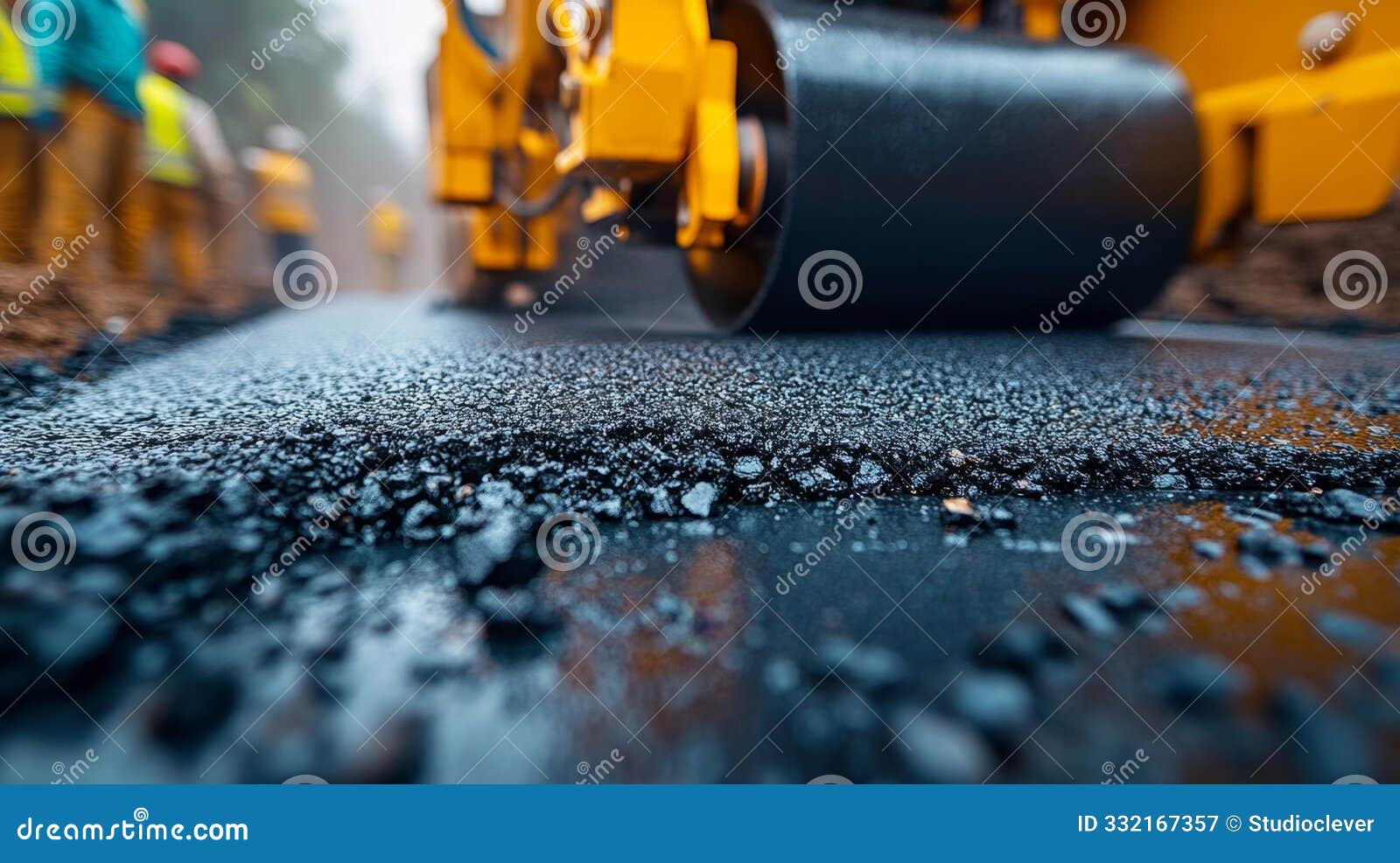 Asphalt Paving Process Close-Up - Generative AI Stock Illustration ...