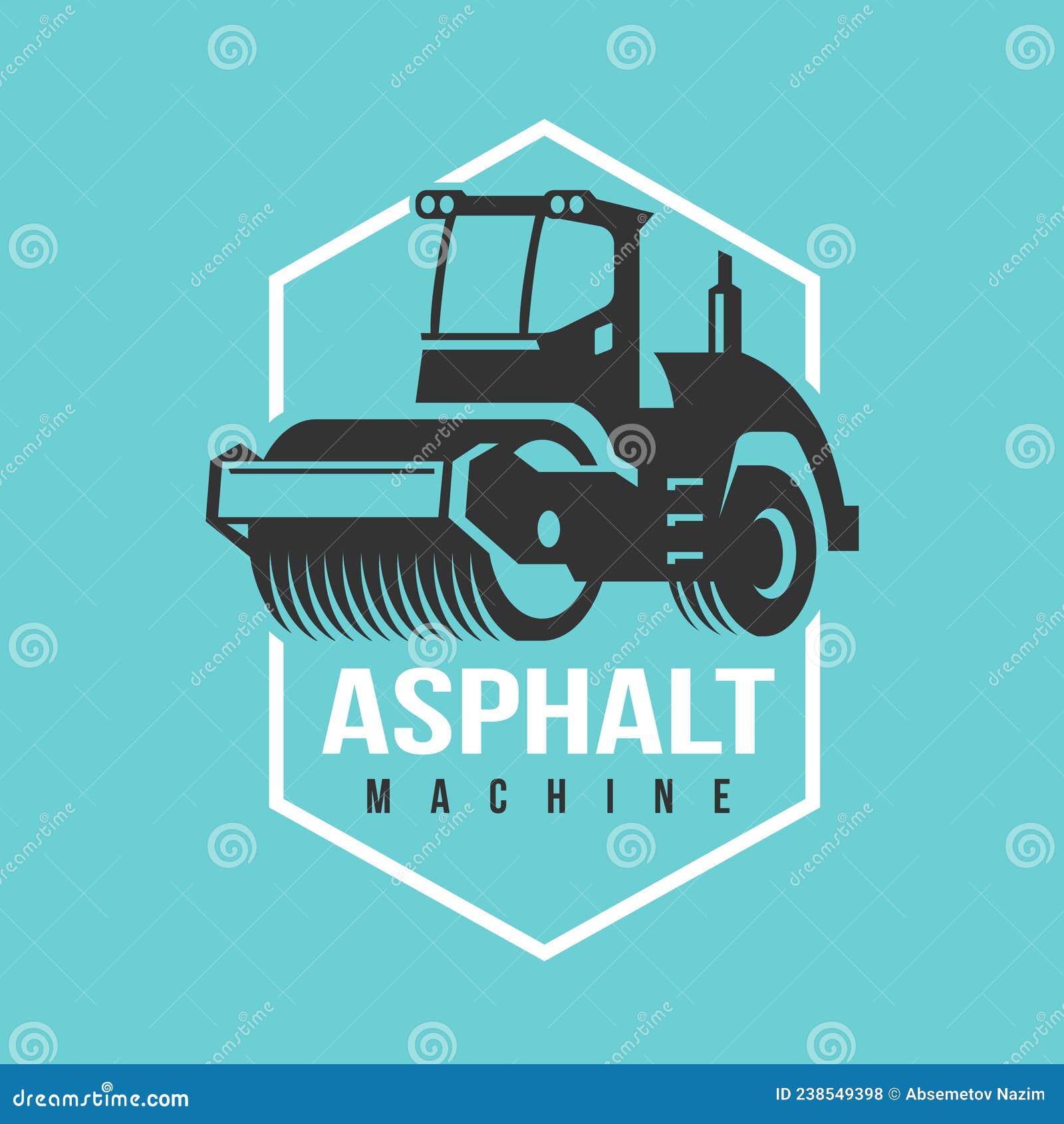 Asphalt Paving Roller Machine Vector Logo Stock Vector - Illustration ...