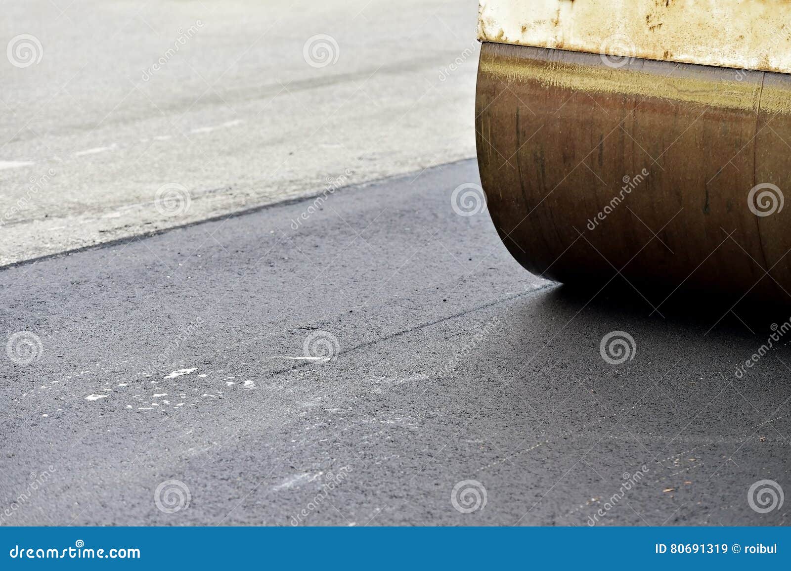 Asphalt Paving with a Steel Stock Image - Image of pressing, compactor ...