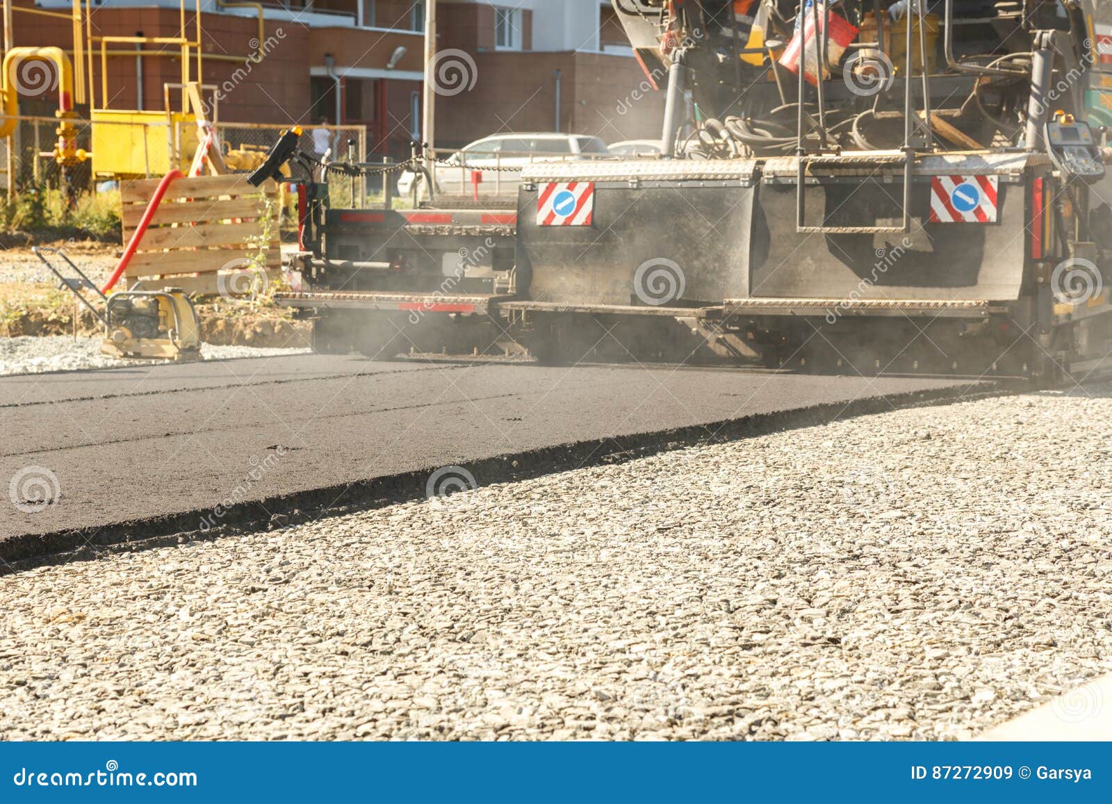 Asphalt-placing machine stock image. Image of base, concrete - 87272909