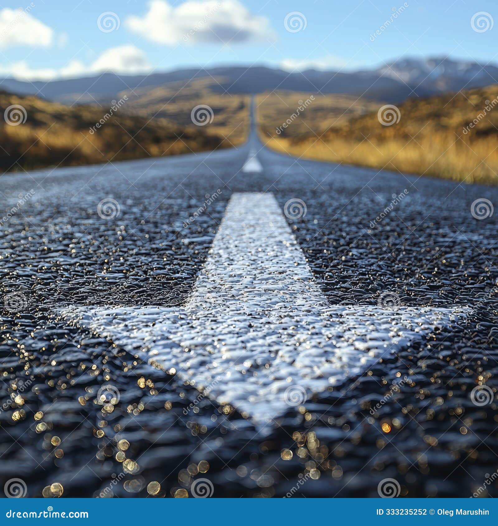 An Asphalt Road with an Arrow Painted on it Symbolizes Growth ...