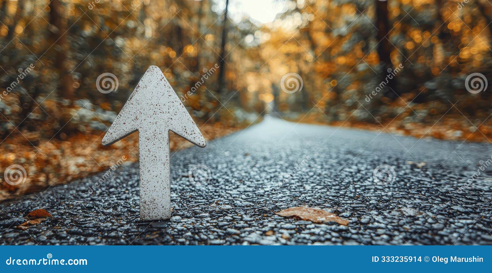 An Asphalt Road with an Arrow Painted on it Symbolizes Growth ...