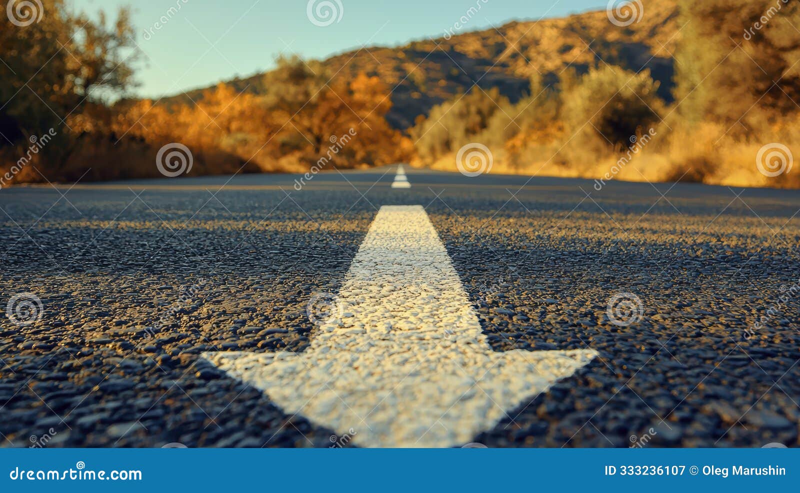 An Asphalt Road with an Arrow Painted on it Symbolizes Growth ...