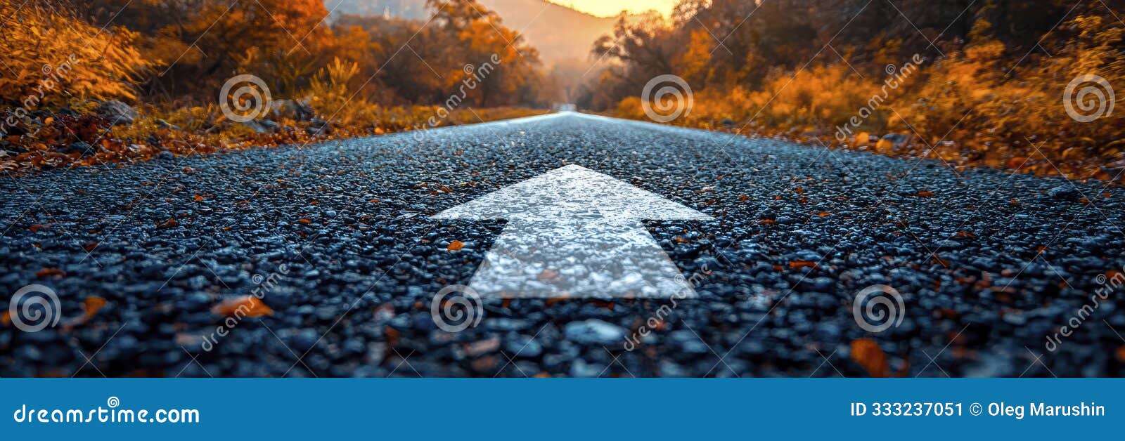 An Asphalt Road with an Arrow Painted on it Symbolizes Growth ...