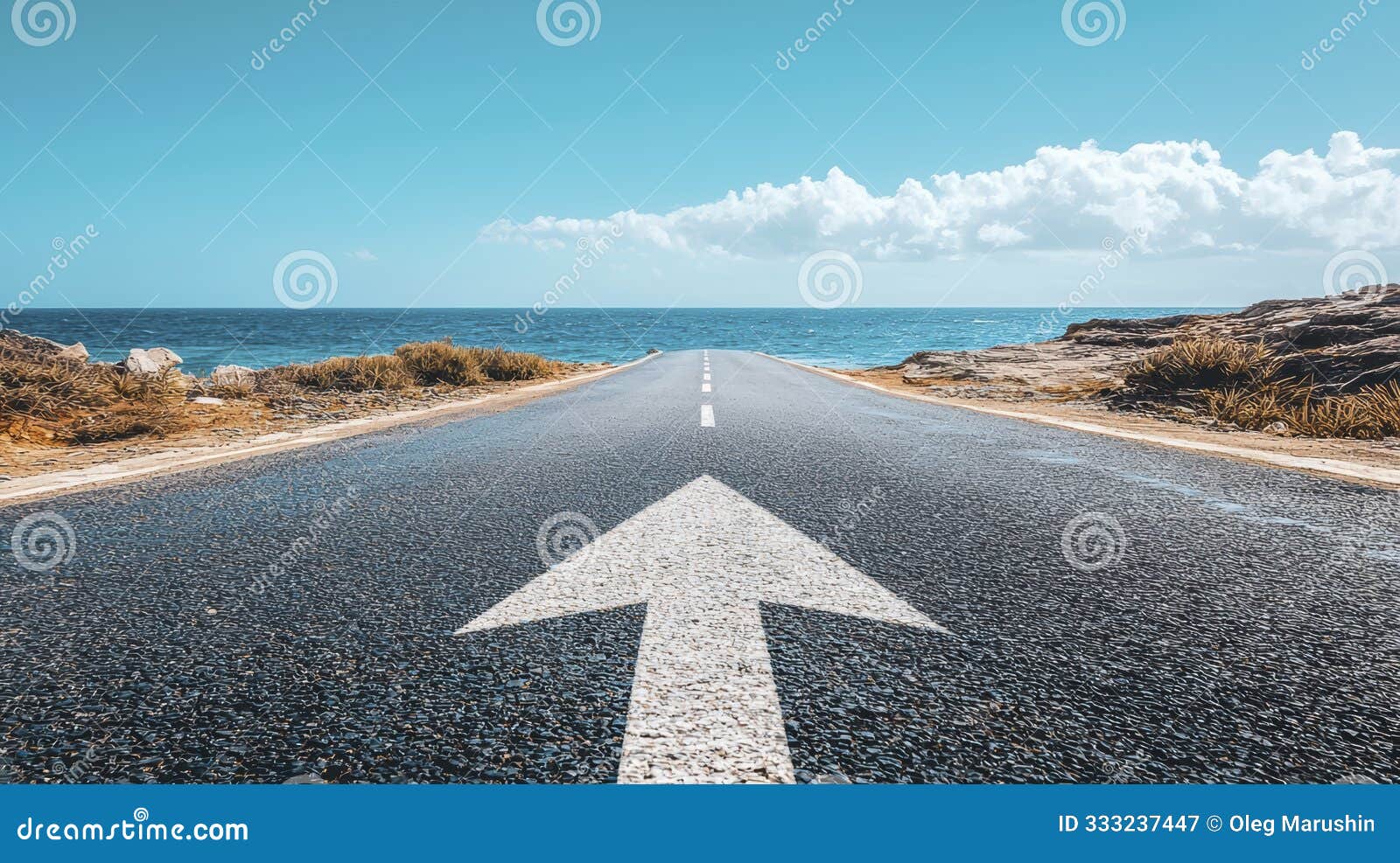 An Asphalt Road with an Arrow Painted on it Symbolizes Growth ...