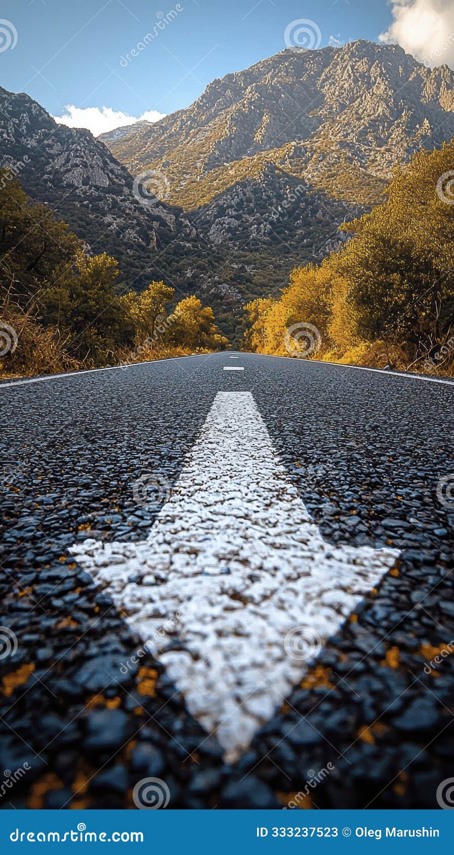 An Asphalt Road with an Arrow Painted on it Symbolizes Growth ...