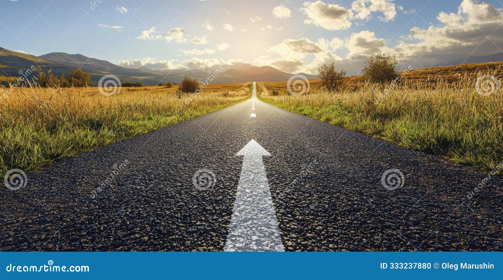 An Asphalt Road with an Arrow Painted on it Symbolizes Growth ...
