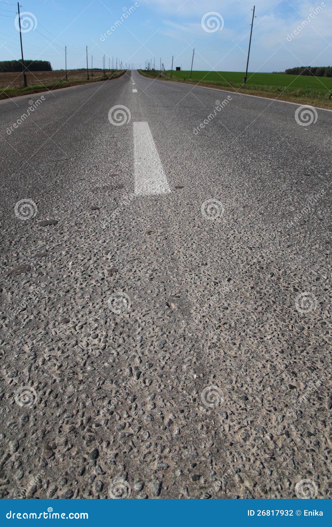 Asphalt road and blue sky stock photo. Image of direction - 26817932