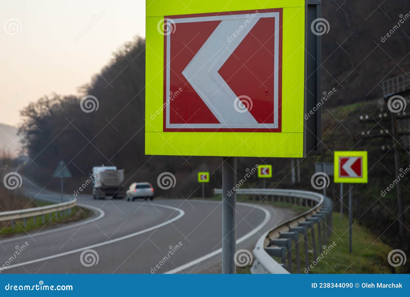 Sharp Left Turn Sign Royalty-Free Stock Image | CartoonDealer.com #25407898