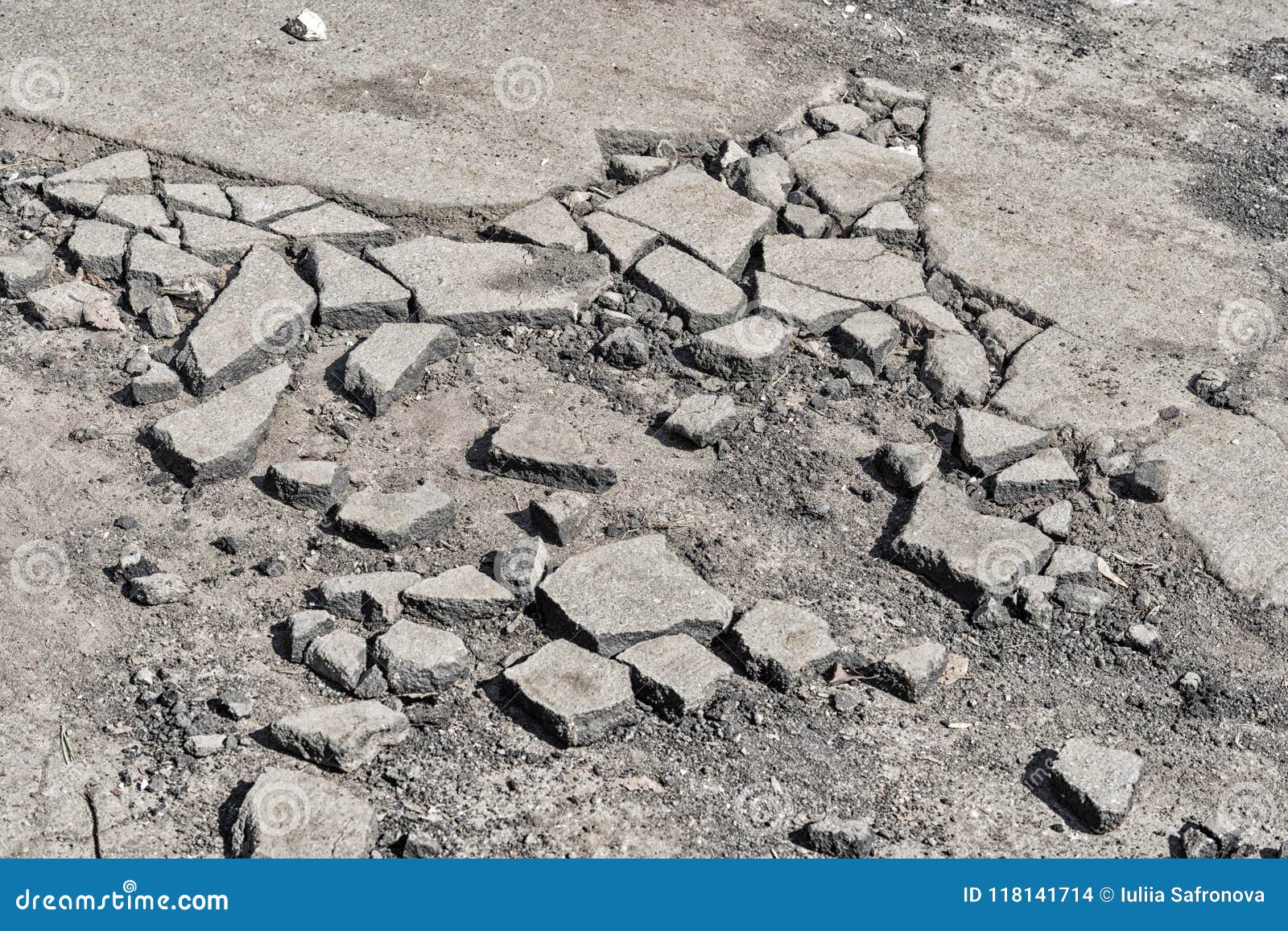Asphalt Road is Broken, Road Surface Stock Photo - Image of stones ...