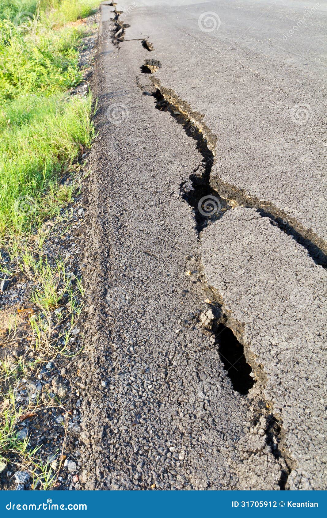 Asphalt road broken stock photo. Image of cracked, crevice - 31705912