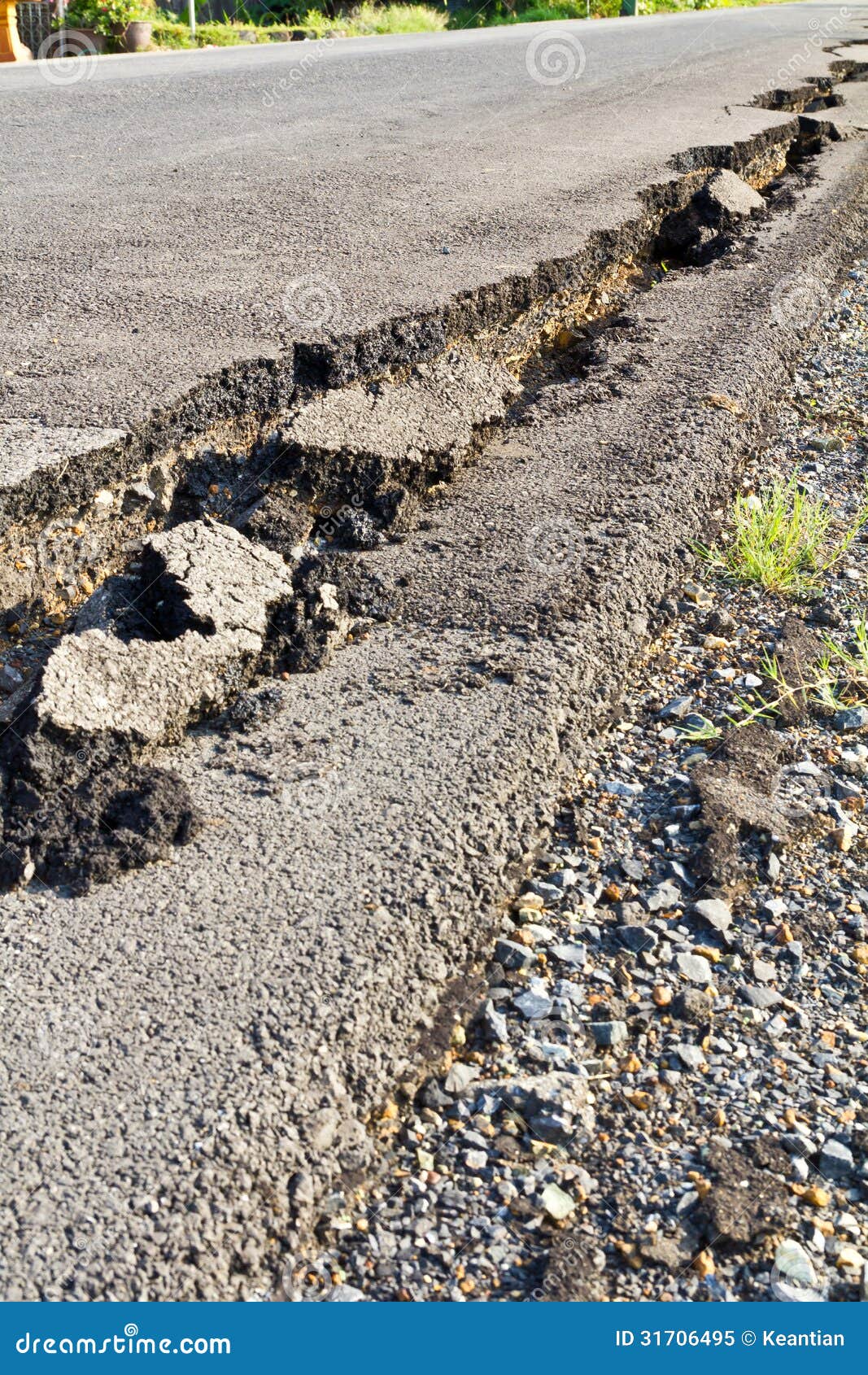 Asphalt road broken stock image. Image of cleft, ecological - 31706495