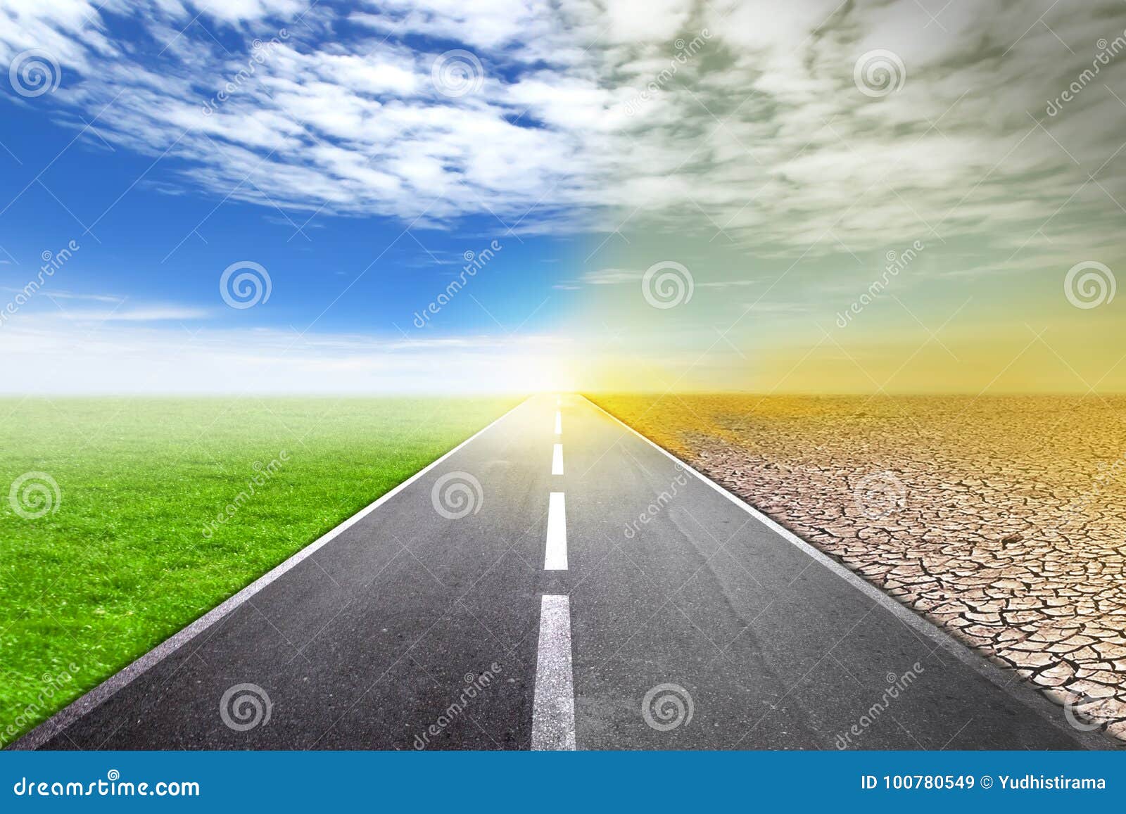Asphalt Road between the Changing Environment Stock Image - Image of ...