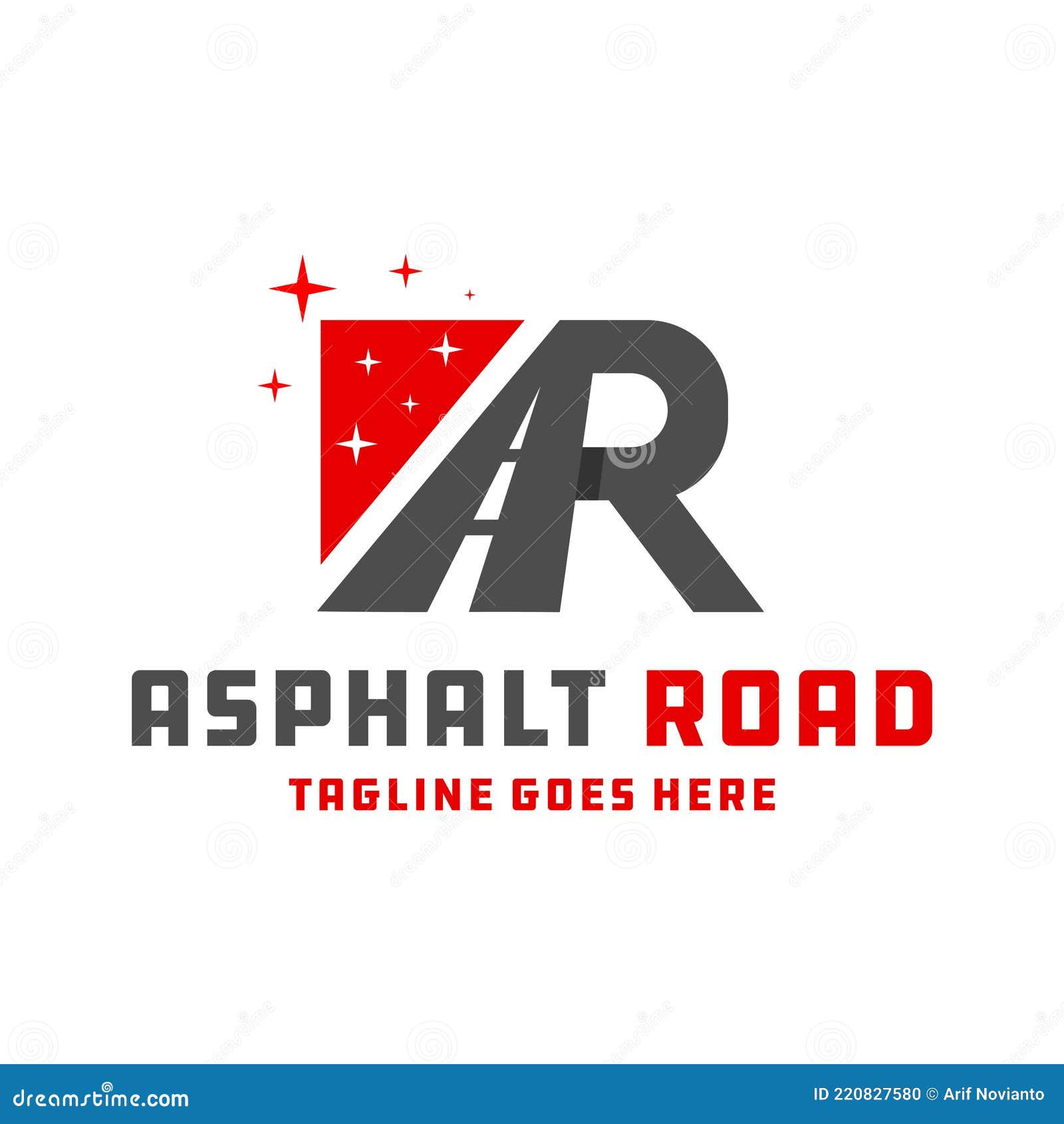 Asphalt Road Construction Logo with Letters AR Stock Vector ...