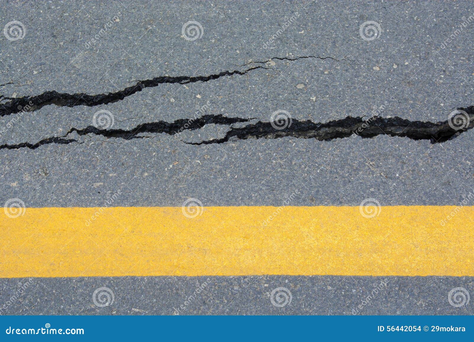 Asphalt Road Cracks and Collapsed Stock Photo - Image of soil, rock ...